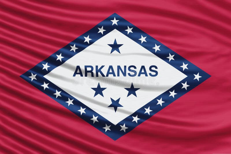 Arkansas State Flag Wave Close Up, Arkansas Flag Stock Illustration ...