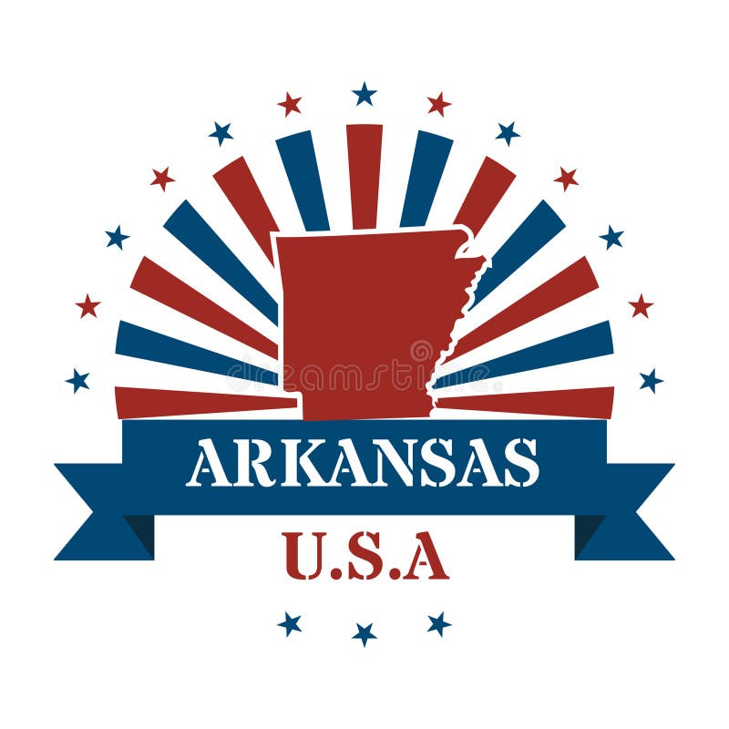 Arkansas State Map Label. Vector Illustration Decorative Design Stock ...