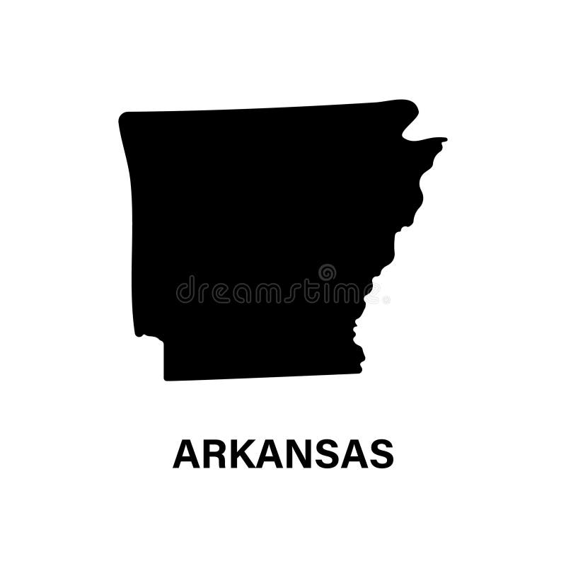 Arkansas State Map Silhouette Icon Stock Vector - Illustration of ...