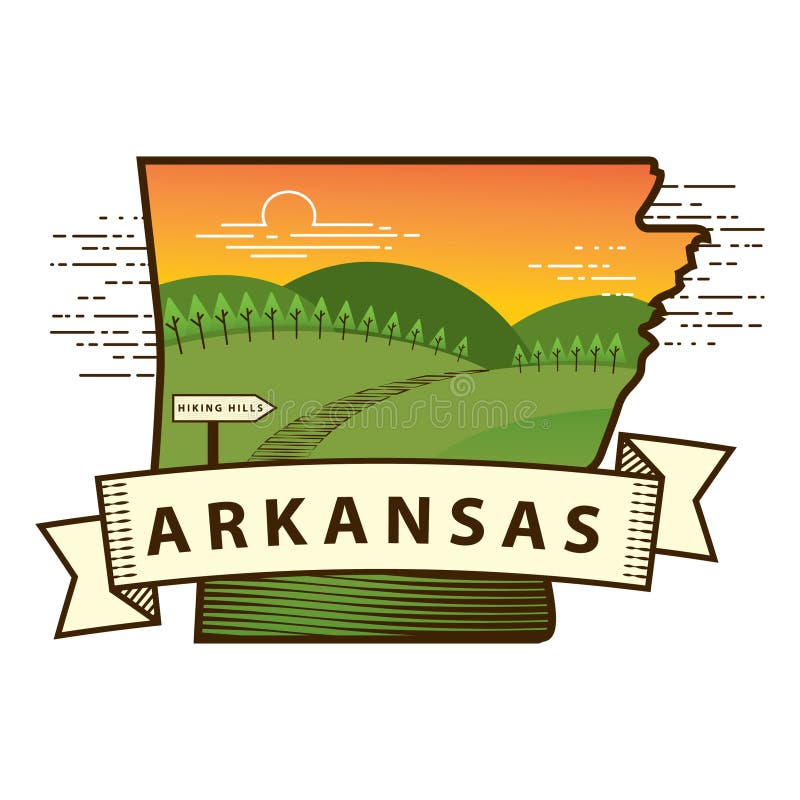 Arkansas State Map. Vector Illustration Decorative Design Stock Vector ...