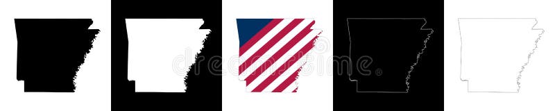 Arkansas outline map set stock vector. Illustration of shape - 306451489