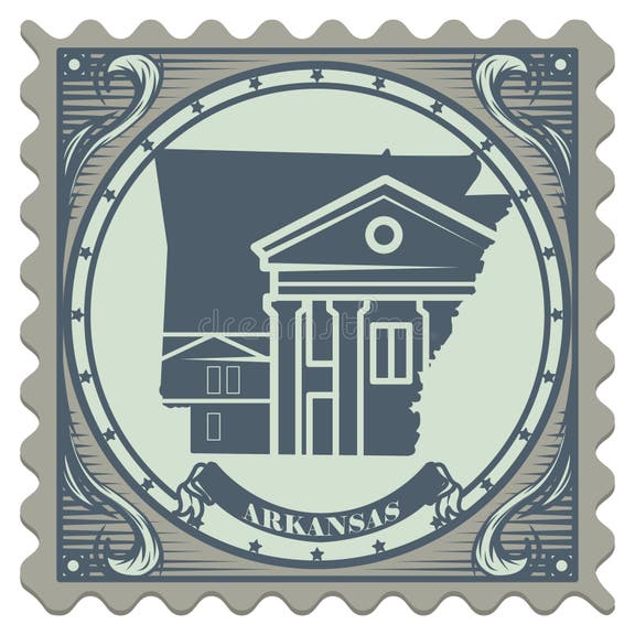 Arkansas State Postage Stamp. Vector Illustration Decorative Design ...