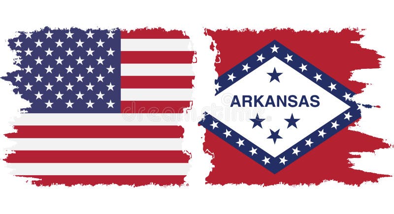 Arkansas State and USA Grunge Flags Connection Vector Stock Vector ...
