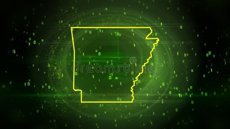 Arkansas State (USA) Map on Digital Background Stock Illustration ...