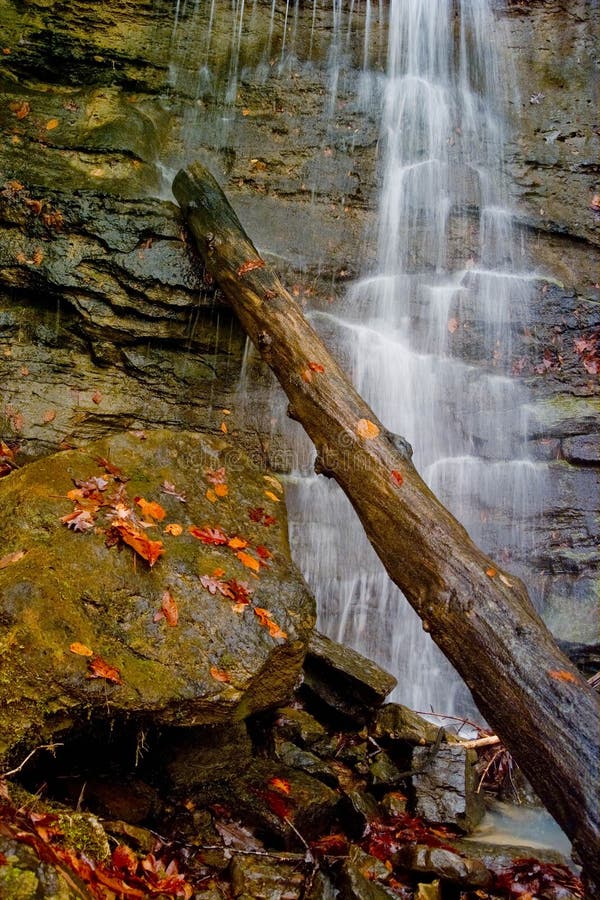Arkansas Waterfall with Log Stock Image - Image of fall, stream: 94921475