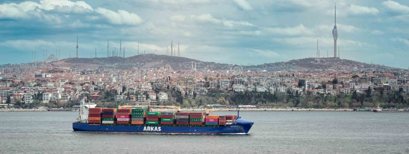 Arkas Line Container Vessel in Bosphorus, Istanbul, Turkey Editorial ...