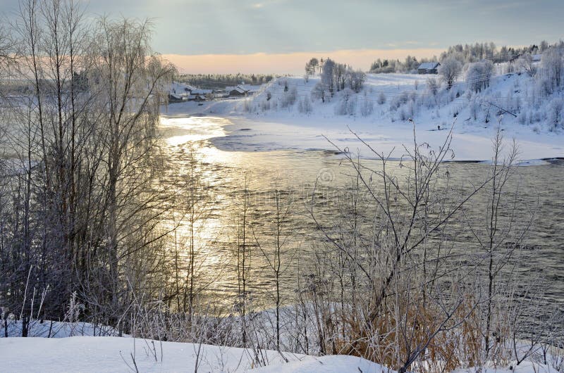 Arkhangelsk Region, Plesetsky District, Onega River in Cloudy Day with ...