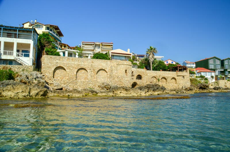 Arkoudi Beach in Ilia Perfecture Greece Stock Photo - Image of fortress ...