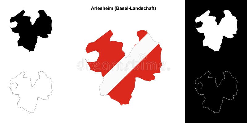 Arlesheim outline map stock vector. Illustration of vector - 335023165