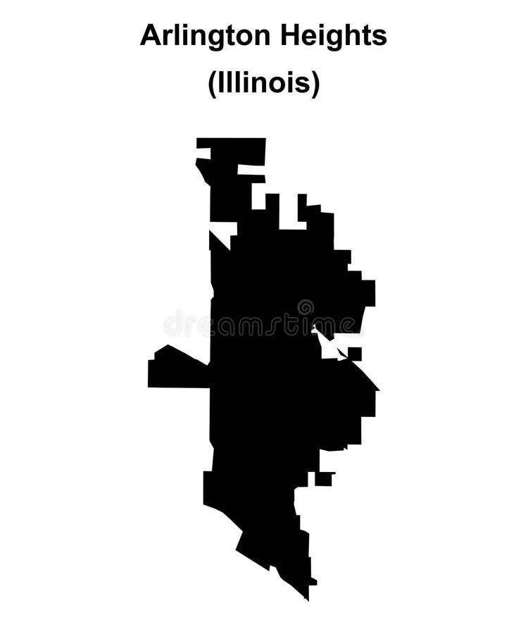 Arlington Heights Outline Map Stock Vector - Illustration of design ...