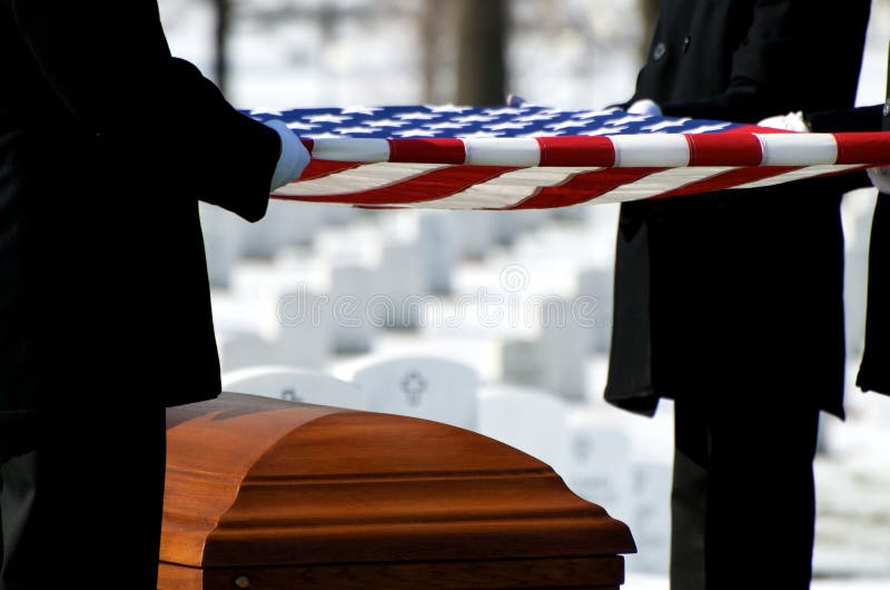 Arlington National Cemetery Flag Over Casket Stock Photo - Image of ...