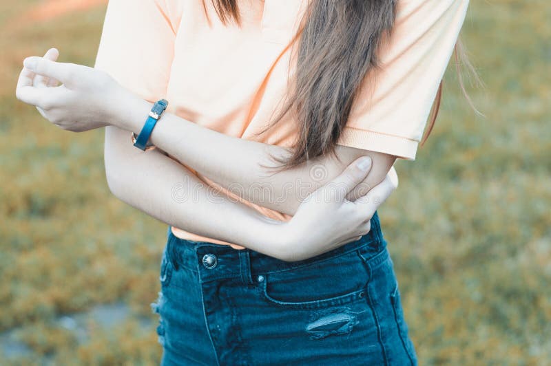 Arm Ache Outdoors, Injured Arm Stock Photo - Image of sick, healthcare ...