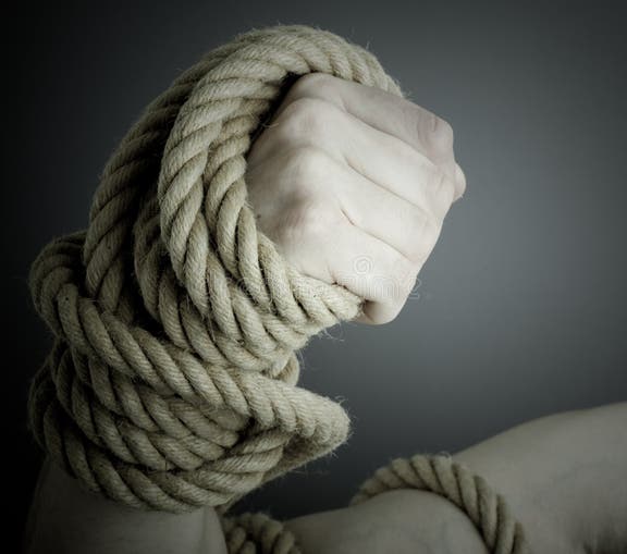 Arm bound with rope stock image. Image of powerless, captive - 19443755