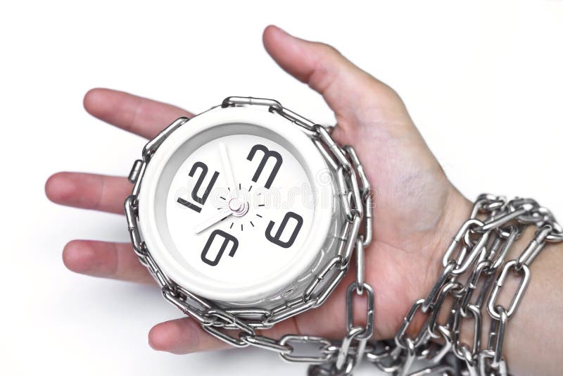 Arm chained with a clock stock image. Image of chain - 35260835