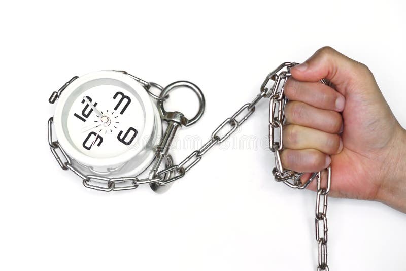 Arm chained with a clock stock image. Image of hand, punishment - 35260851
