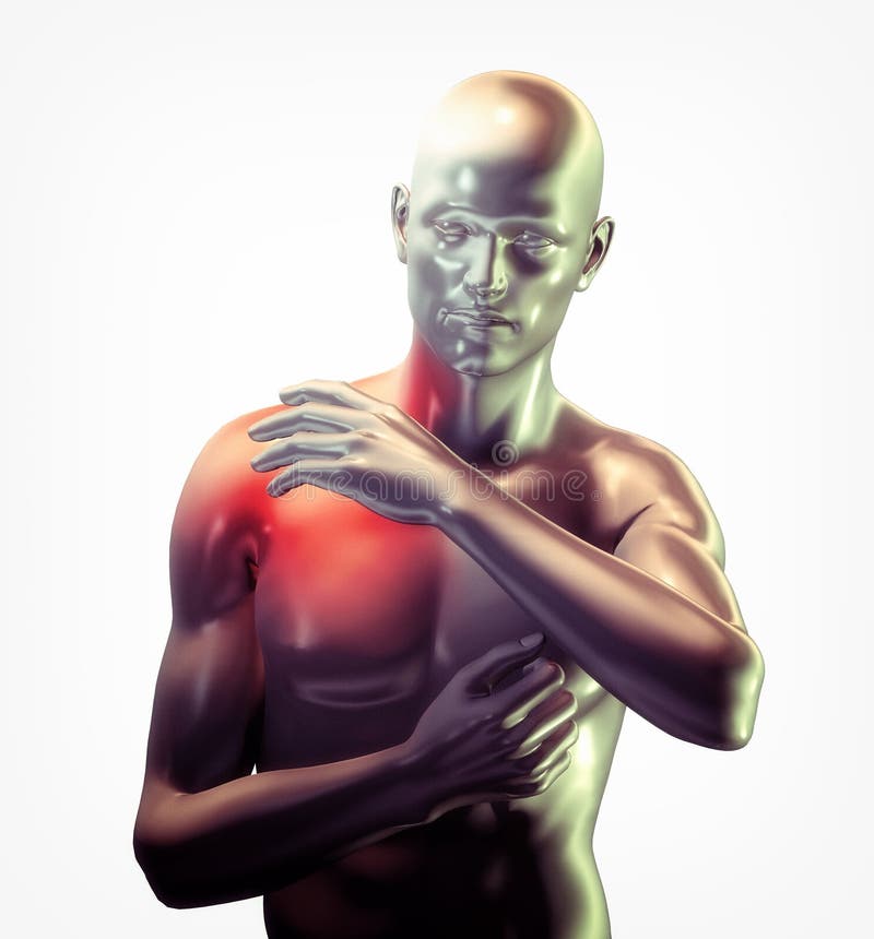 Arm,chest and neck pain stock illustration. Illustration of medicine ...