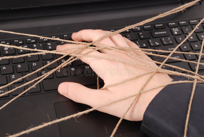 Arm Connected with a Laptop Stock Image - Image of modern, necktie ...