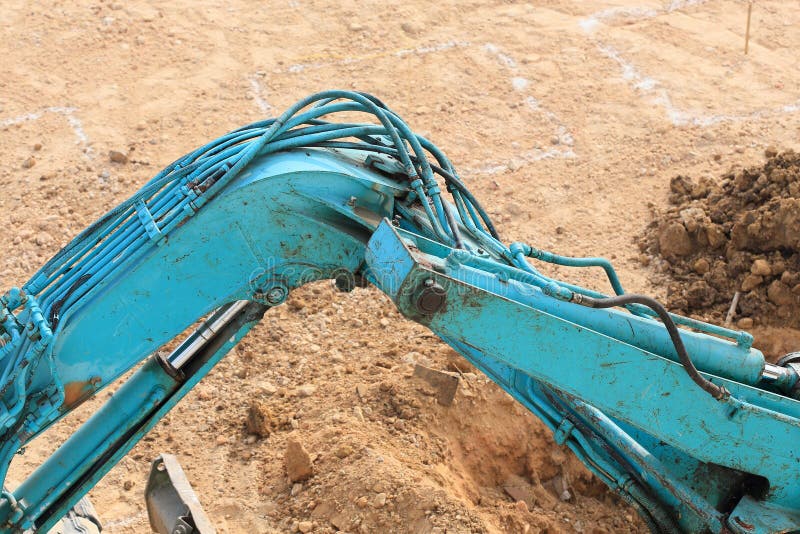 Arm of Excavator Tractor Working Stock Photo - Image of iron, metal ...