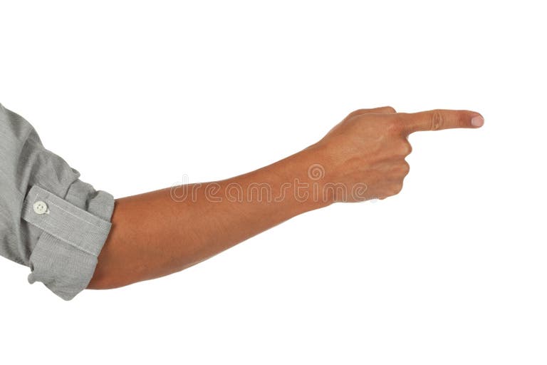 Arm with Finger Pointing To the Side Stock Image - Image of pointing ...