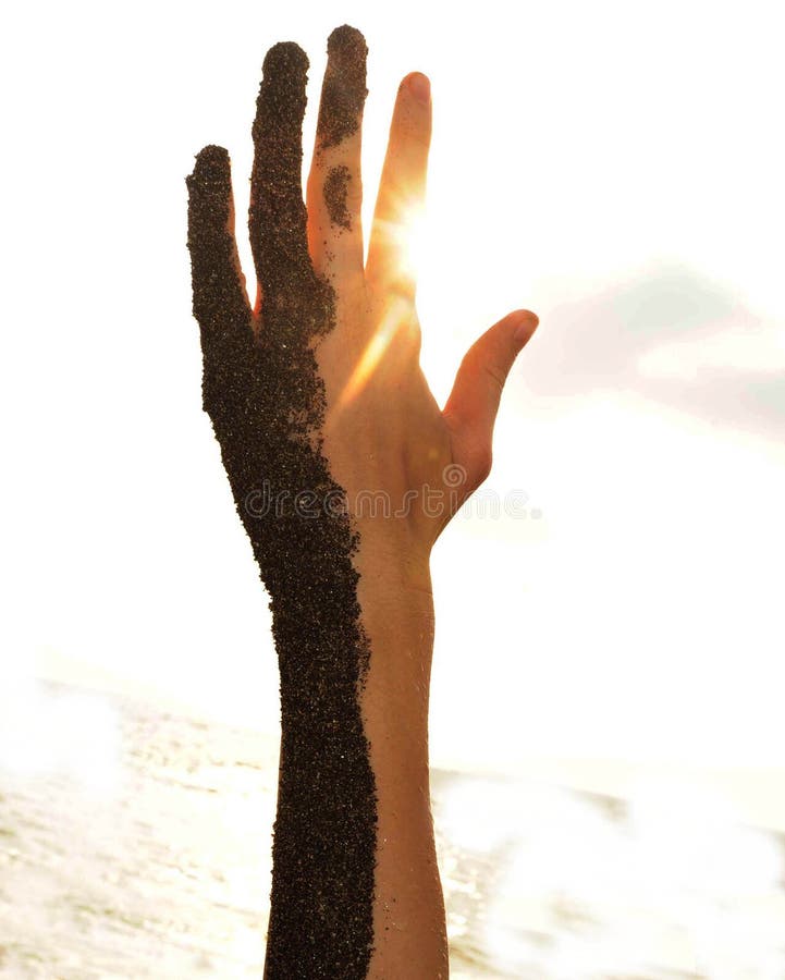 Arm Half Covered in Sand at the Beach Stock Image - Image of anatomy ...