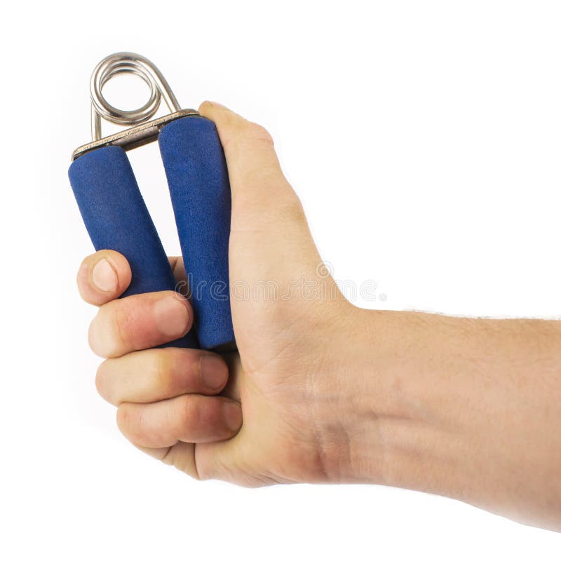 Blue Fitness Ball Hand Expander Isolated White Background Stock Photos ...