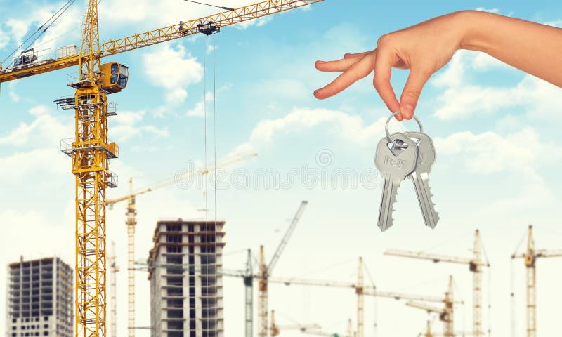 Arm Holding Keys Construction Site Background Stock Photos - Free ...