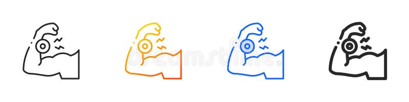 Arm Icon.Thin Linear, Gradient, Blue Stroke and Bold Style Design ...