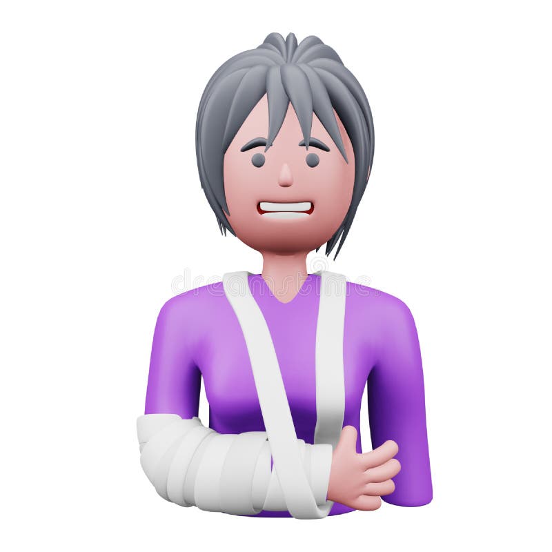 Arm Injury Girl 3D Rendering Isometric Icon. Stock Vector ...