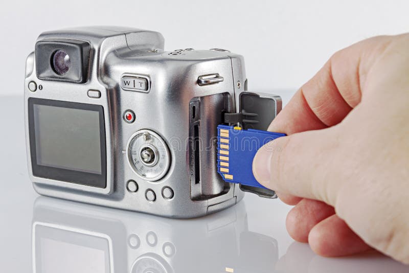 Arm Inserts a USB Flash Drive in the Camera Stock Image - Image of ...