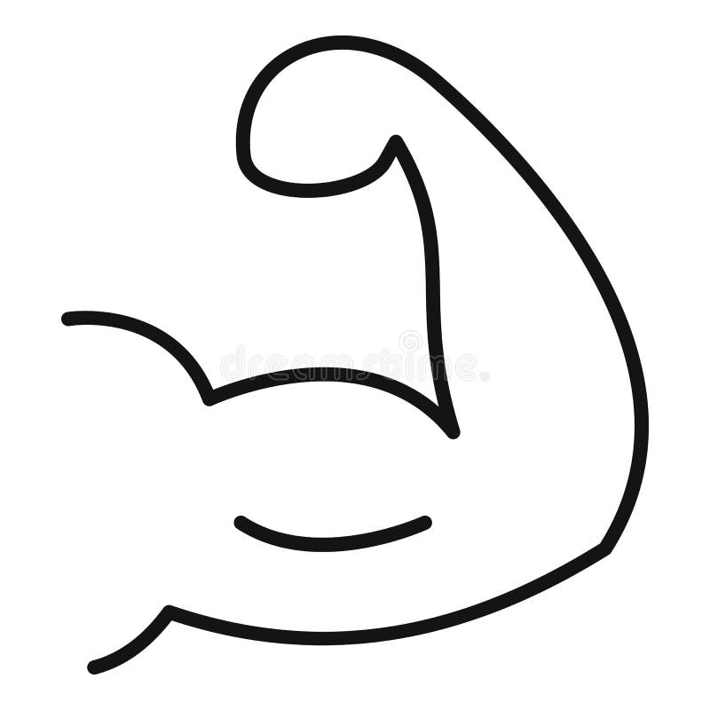 Arm Muscles Icon, Outline Style Stock Vector - Illustration of isolated ...