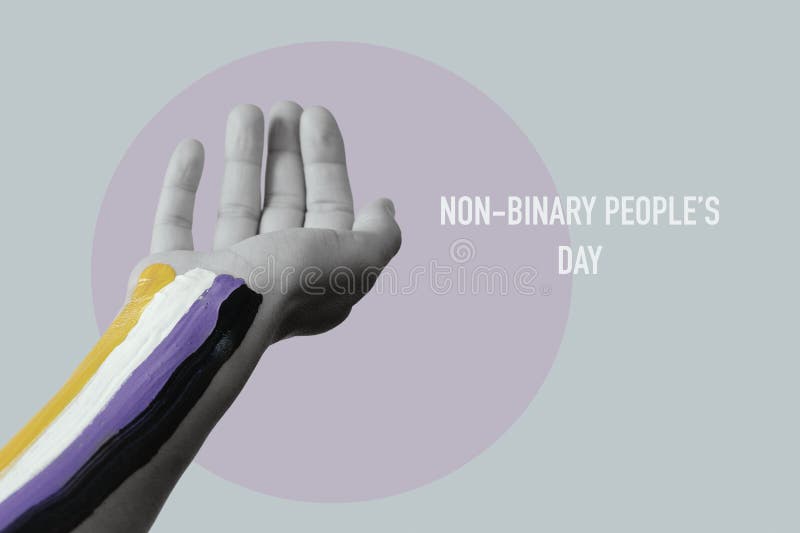 Non-binary Flag and Text Non-binary Peoples Day Stock Photo - Image of ...