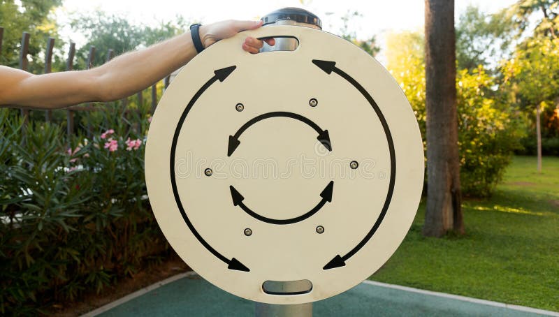 Arm Resting on a Machine with Arrows To Rotate Stock Image - Image of ...