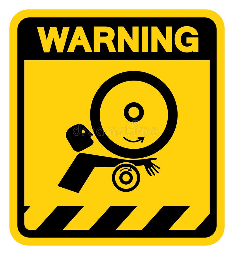 Arm in Rollers Warning Sign, Vector Illustration, Isolate on White ...