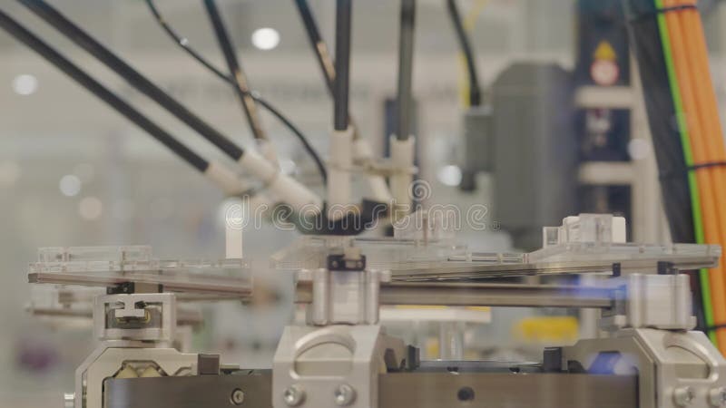 Arm Taking Items on Conveyor, Scanner of Automatic Test Set Stock Video ...