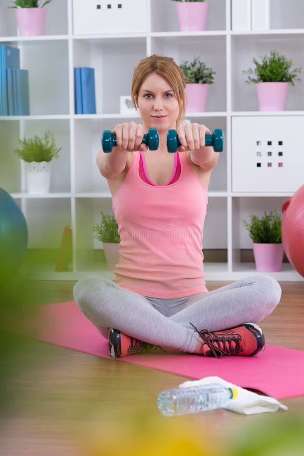 Arm Training with Dumbbells Stock Image - Image of lifestyle, energy ...