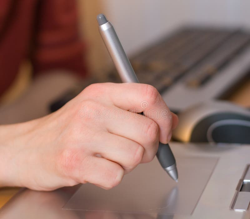 Drawing on graphic tablet stock photo. Image of designer - 7361380