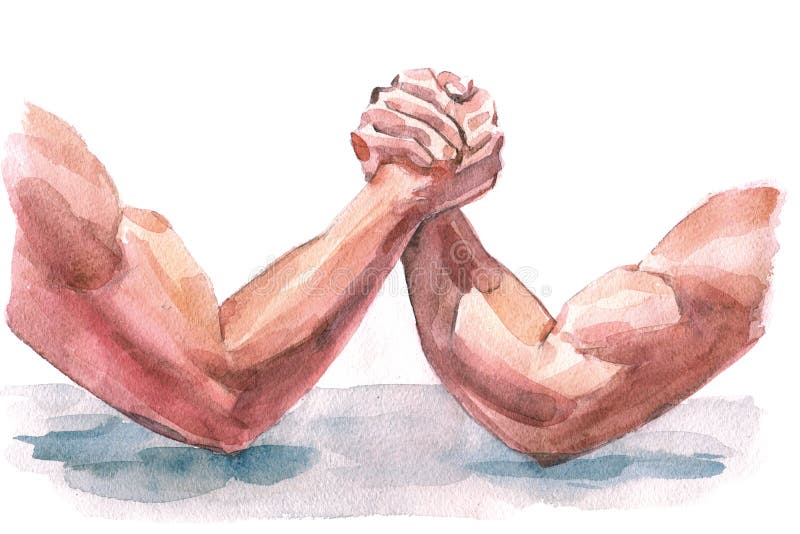 Arm wrestling stock illustration. Illustration of caucasian - 53212560