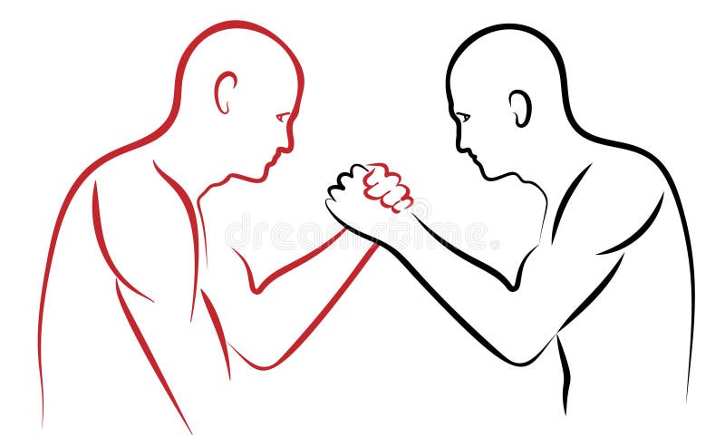 Arm Wrestling Illustration stock vector. Illustration of placard - 98257619