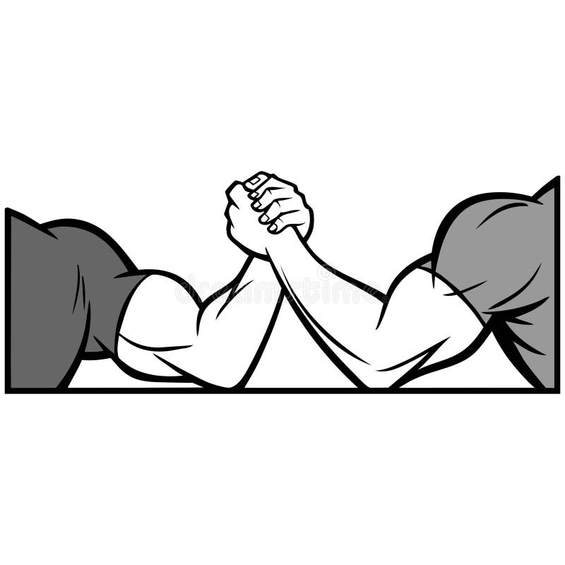 Arm Wrestling Illustration stock vector. Illustration of placard - 98257619