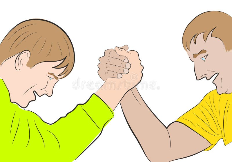 Arm Wrestling. Vector Illustration Stock Illustration - Illustration of ...