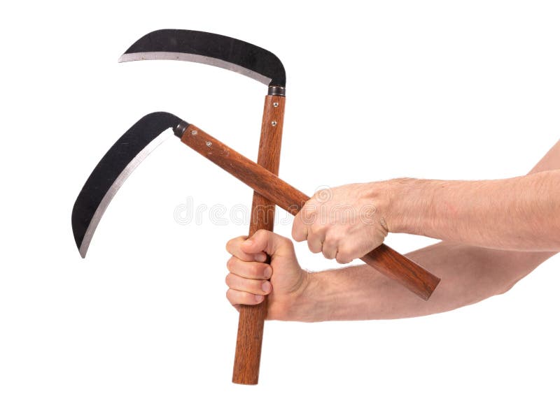 Arma Kama Japonesa Aislada En Blanco Foto de archivo - Imagen de espada ...