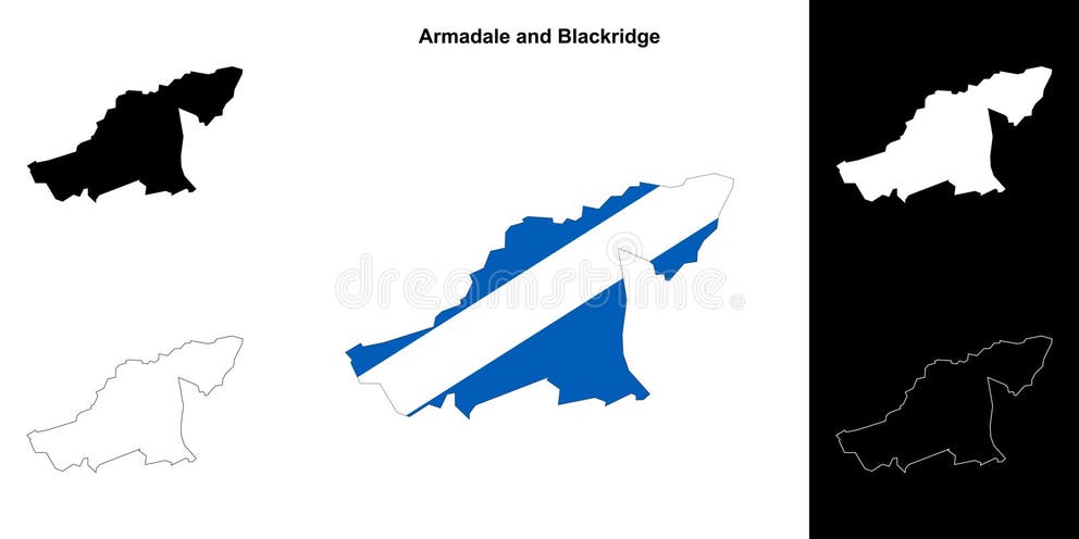 Armadale and Blackridge Outline Map Stock Vector - Illustration of ...