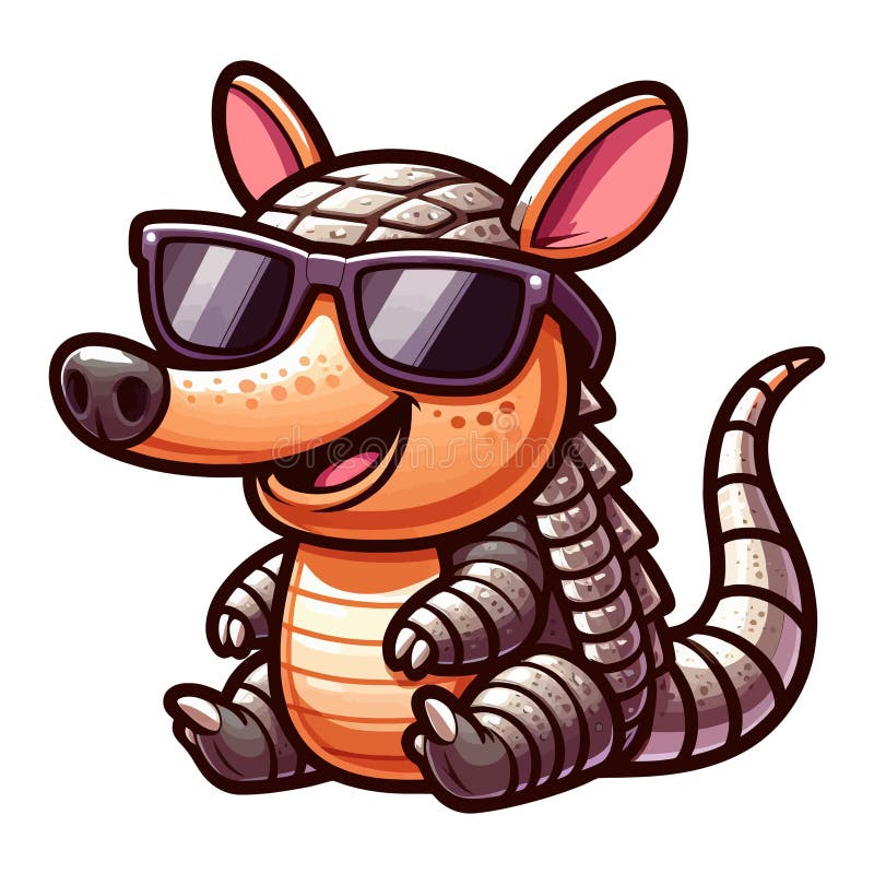 Armadillo Cartoon Vector Illustration Stock Vector - Illustration of ...