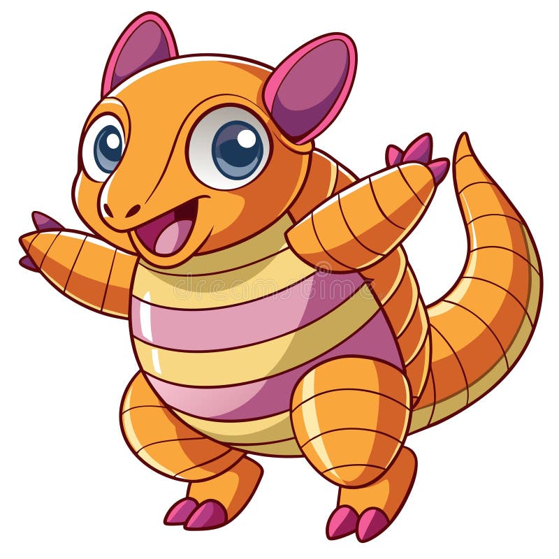 Armadillo Lizard Dancing Vector Kawaii Stock Vector - Illustration of ...