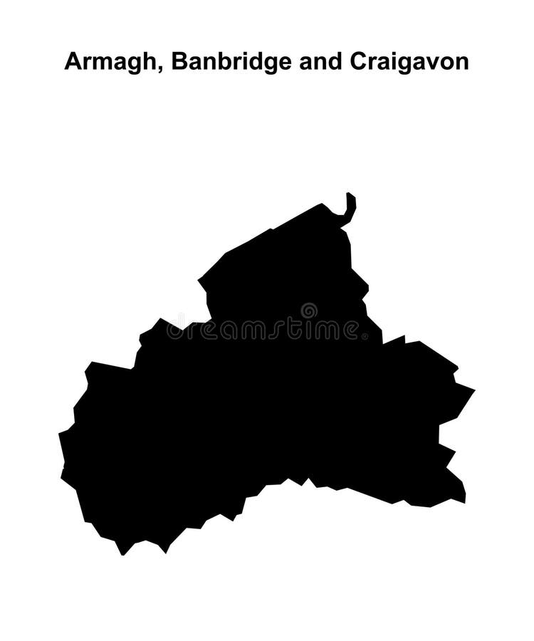 Armagh, Banbridge and Craigavon Outline Map Stock Vector - Illustration ...