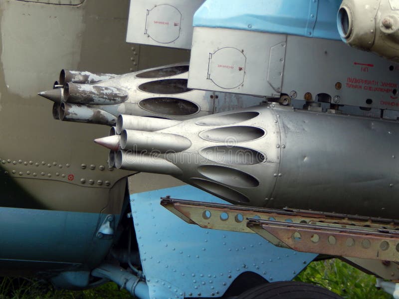 Armament of Aircraft and Helicopters Rockets Stock Image - Image of ...