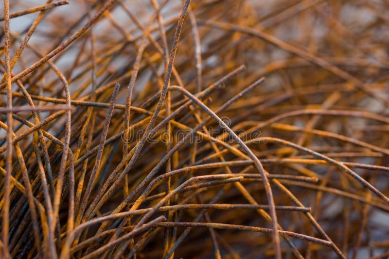 Armature Rusty Rods for Building a House in a House Under Construction ...