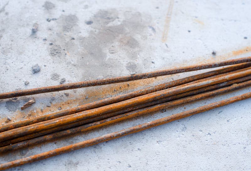 Armature Rusty Rods for Building a House in a House Under Construction ...