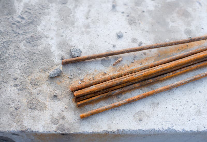 Armature Rusty Rods for Building a House in a House Under Construction ...