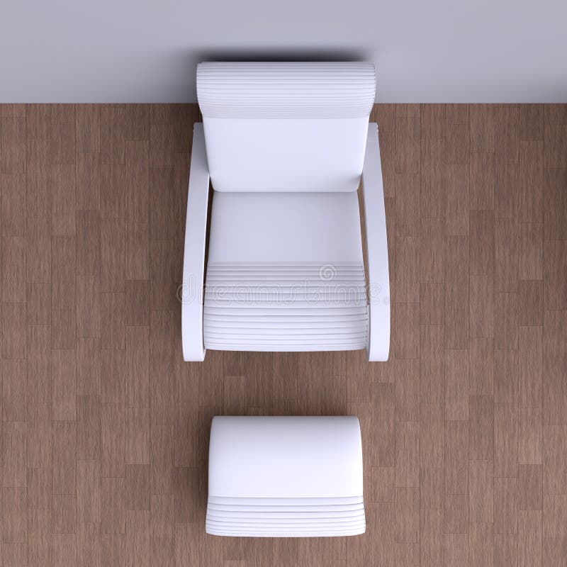 Armchair in Corner of the Room. Top View. Stock Illustration ...